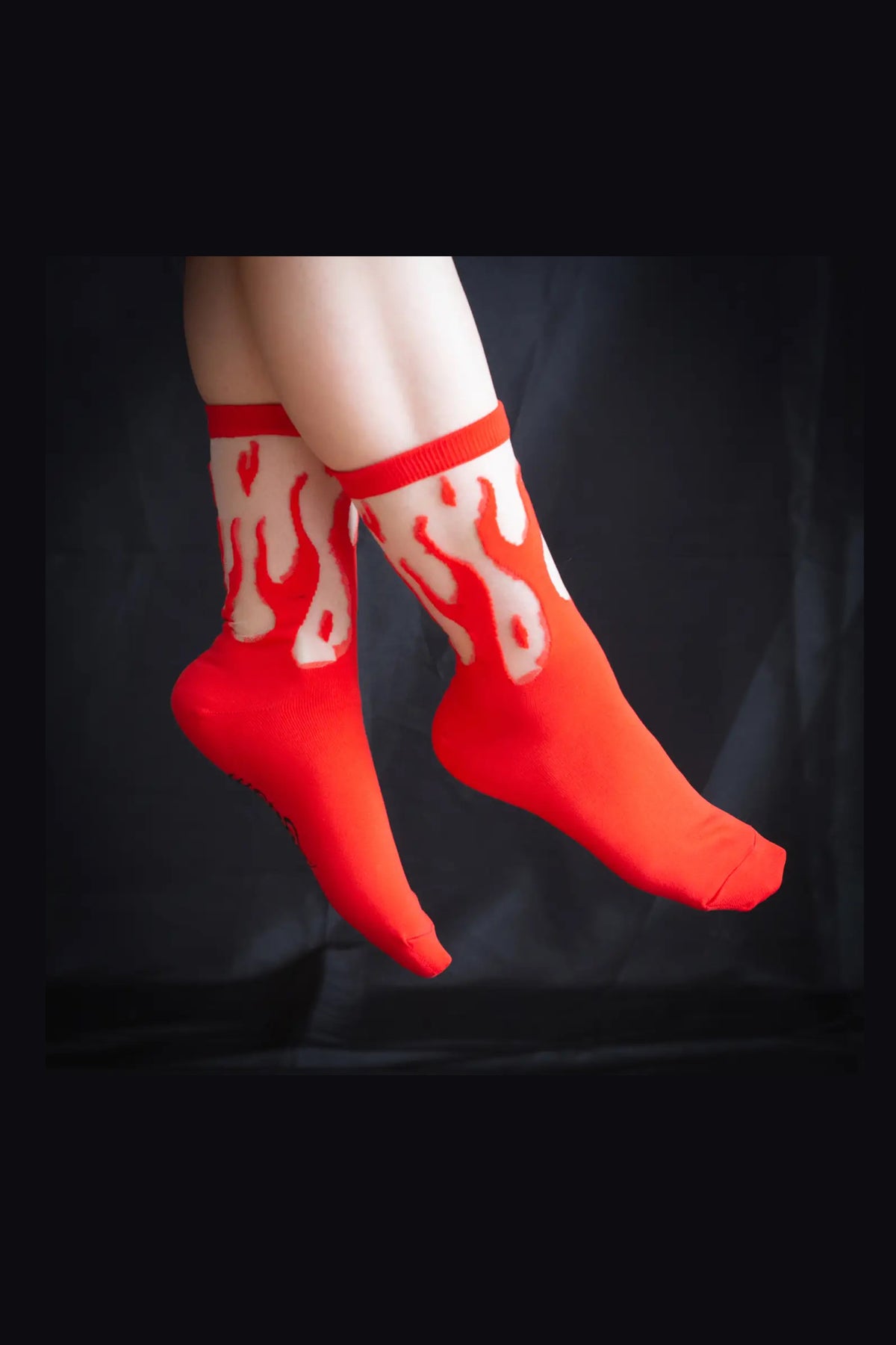 Sheer Flame Socks in Red | Mischief Made