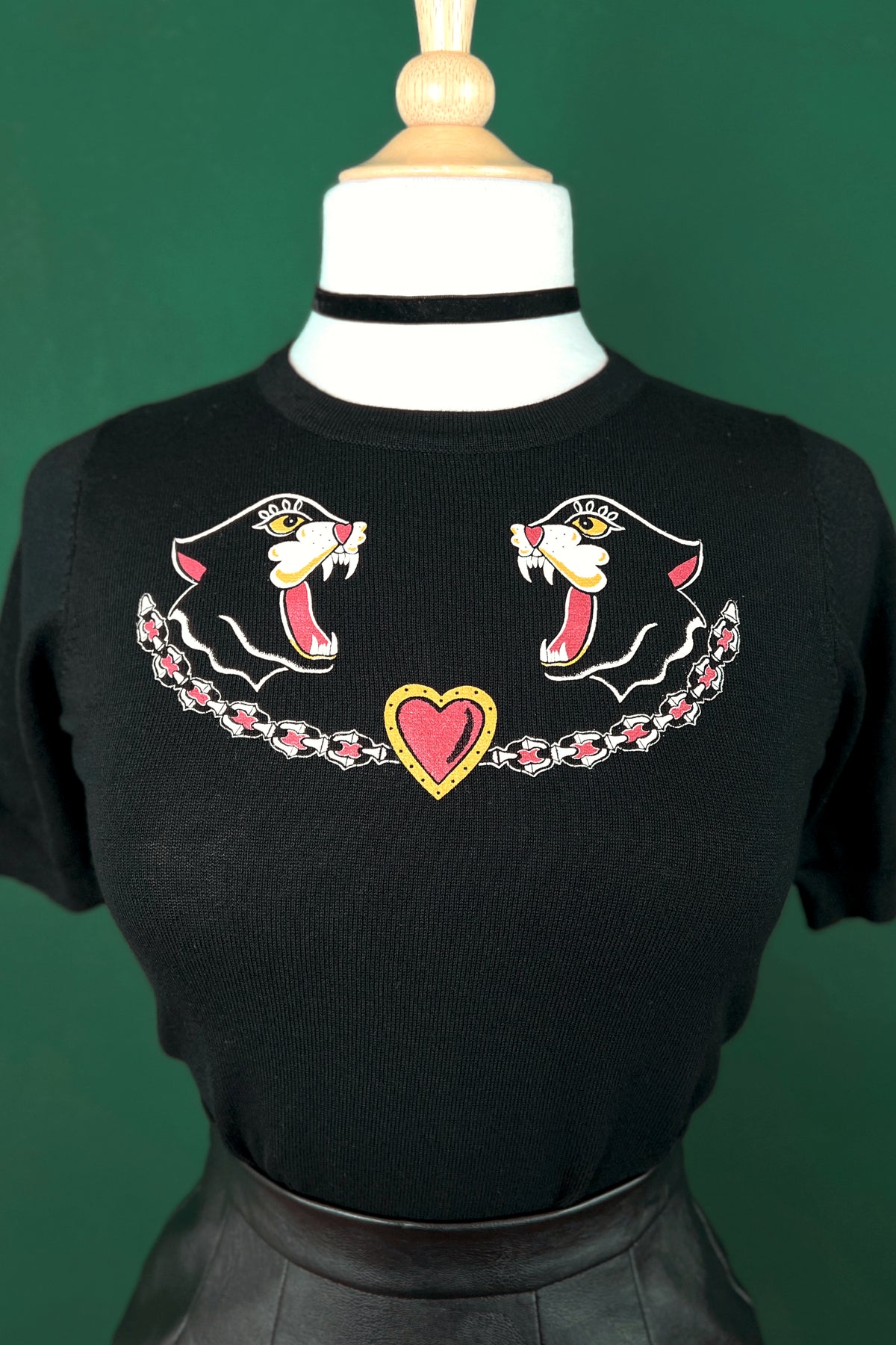 Black Cats short sleeve Sweater in Black | Mischief Made