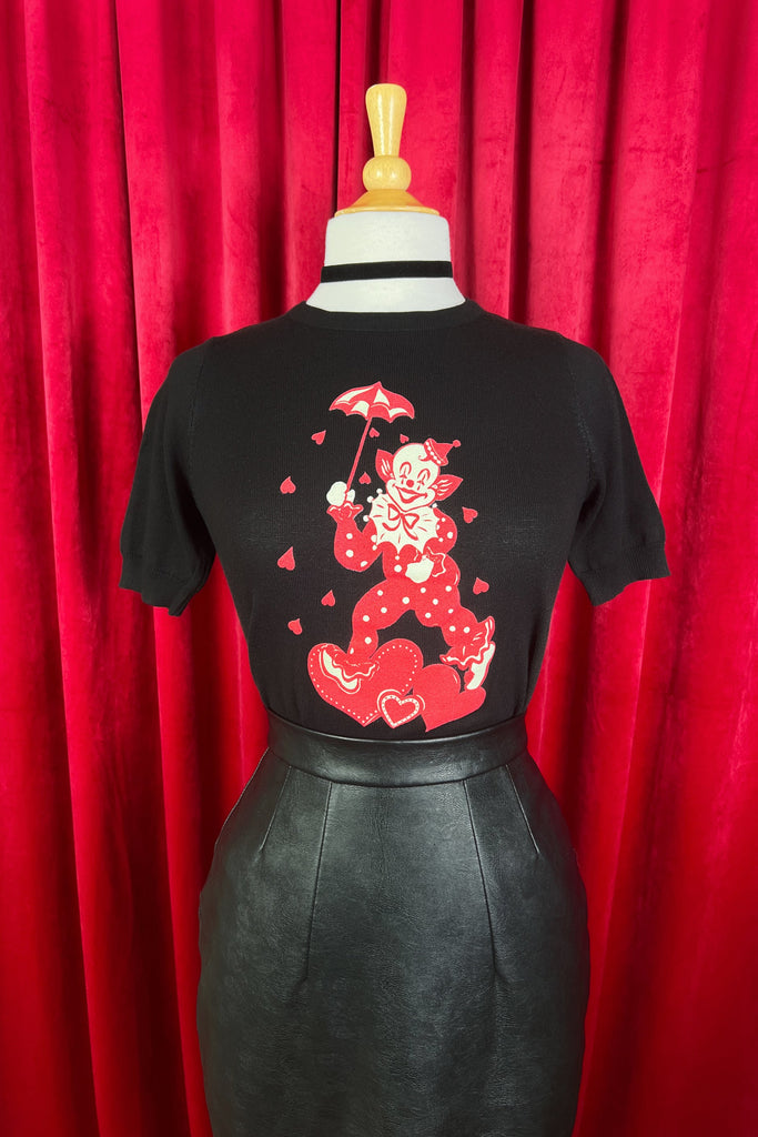 Fool For Love short sleeve Sweater in Black | Mischief Made