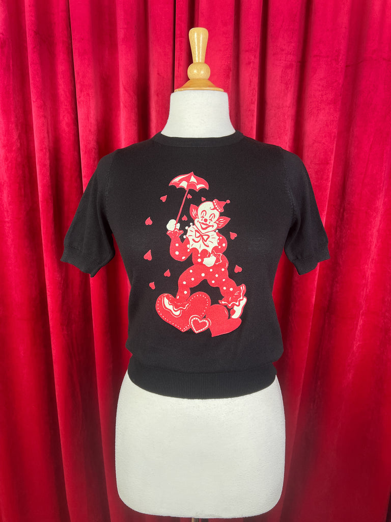 Fool For Love short sleeve Sweater in Black | Mischief Made