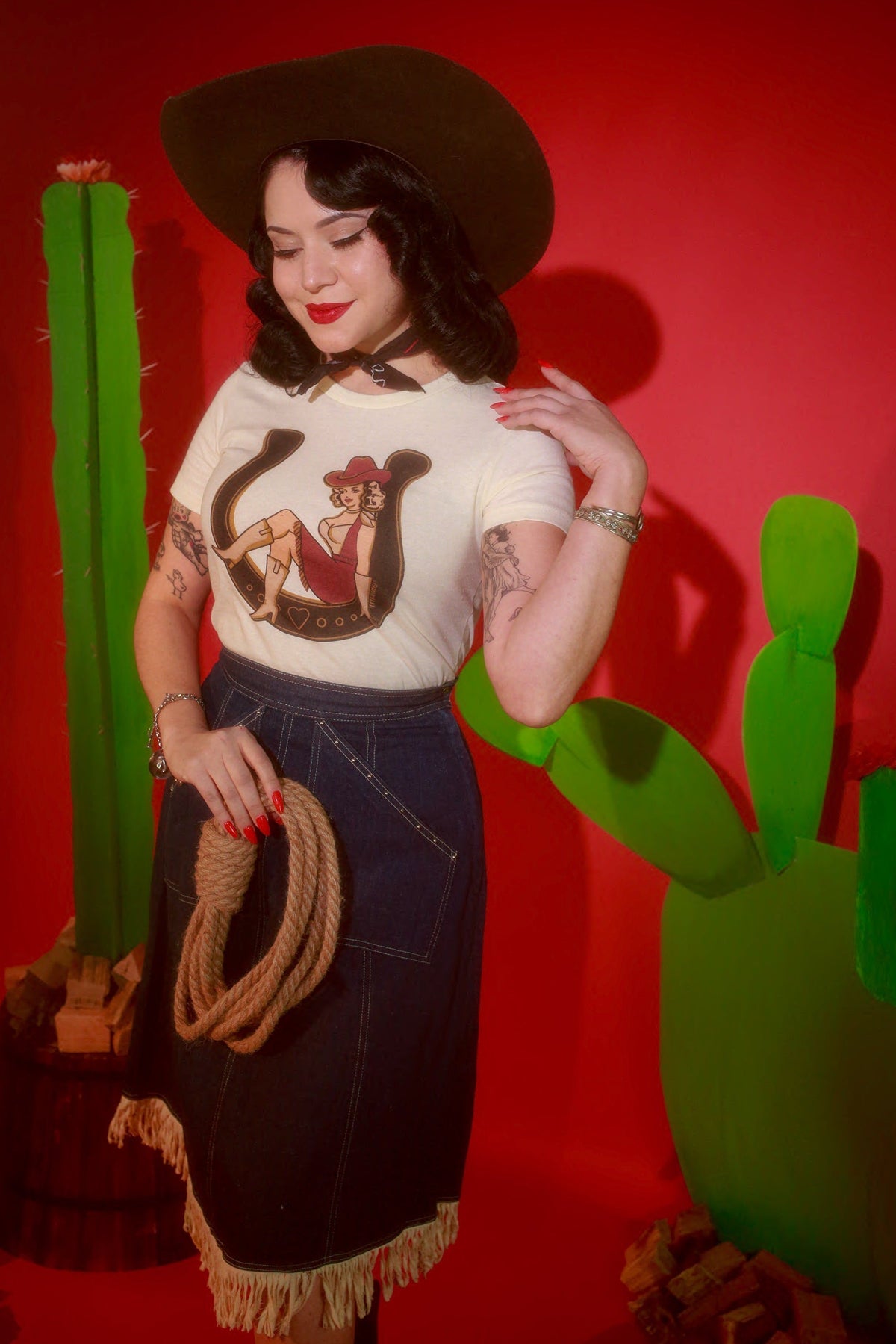 Lady Luck Fitted Tee in Ivory | Mischief Made