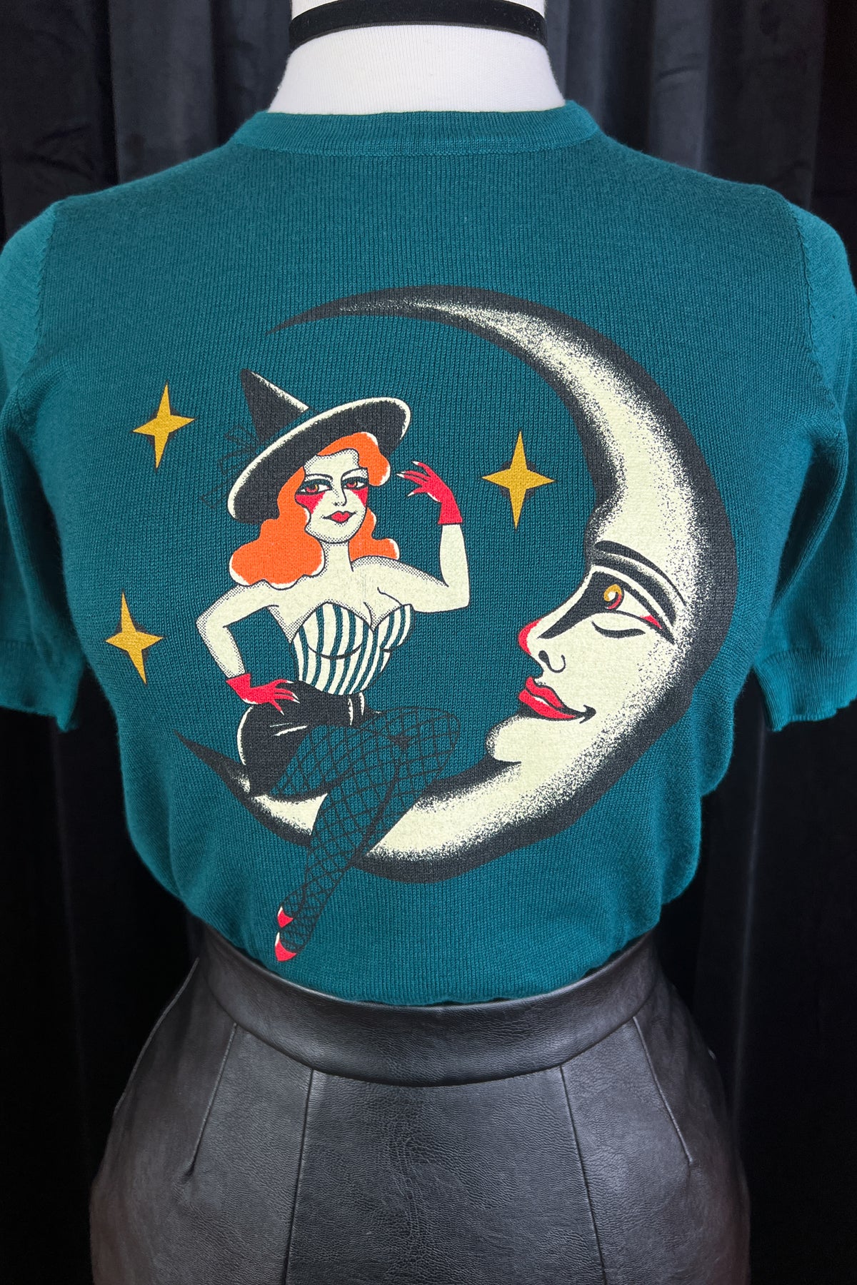 My Beloved Witch short sleeve Sweater in Peacock | Mischief Made