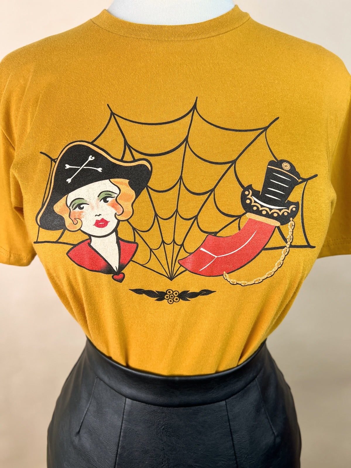 [Unisex] Scarlet Buccaneer Tee in Antique Gold | Mischief Made
