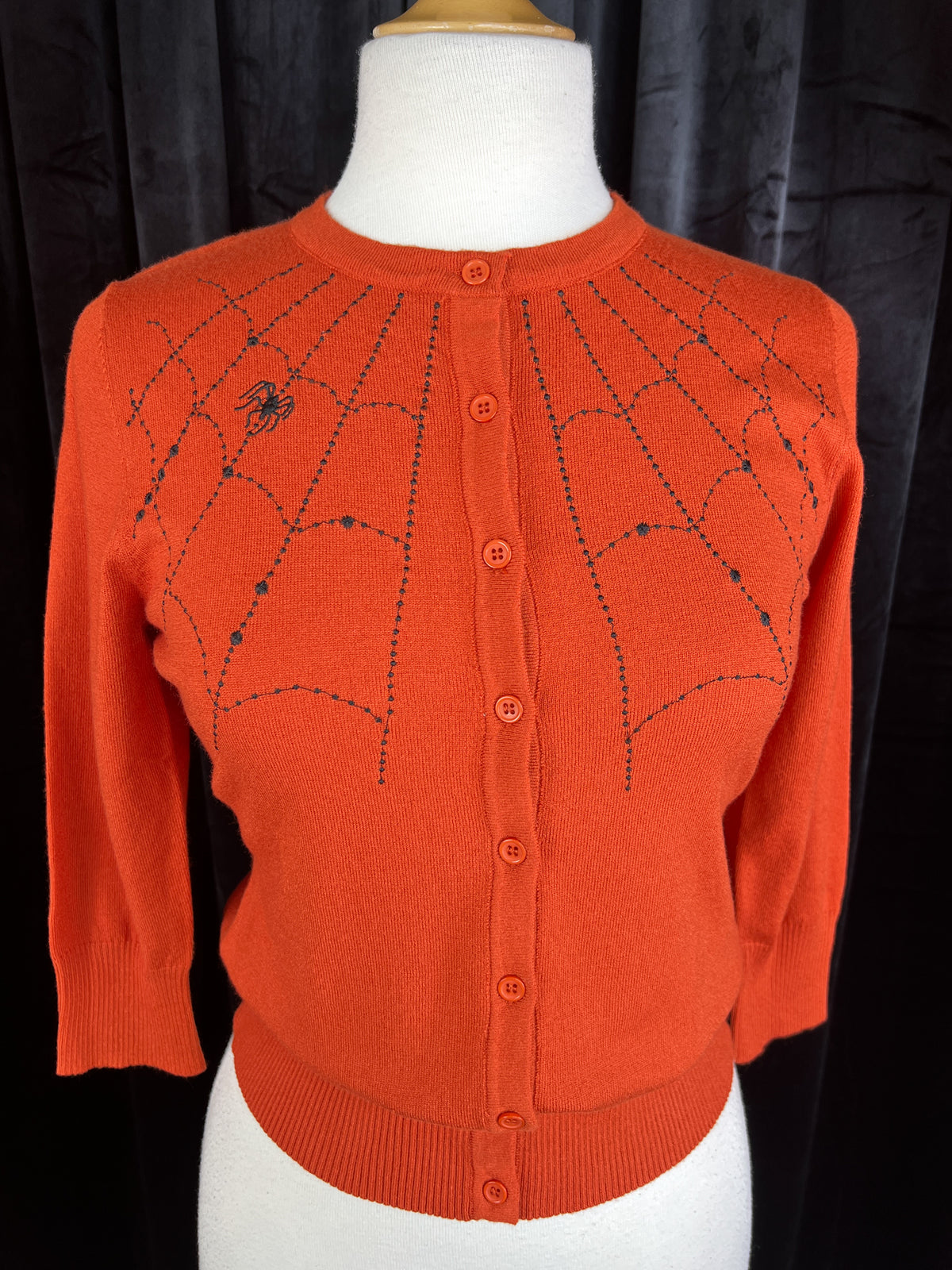 Spiderweb Cardigan in Burnt Orange | Mischief Made