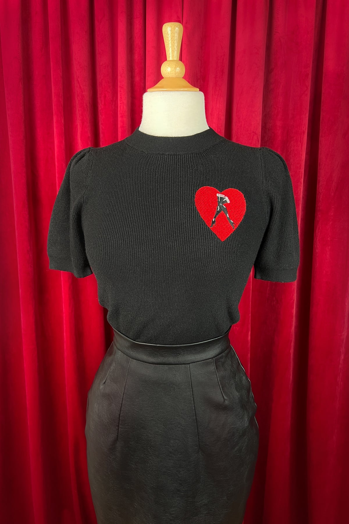 Step Into Love Short Sleeve Sweater in Black | Mischief Made