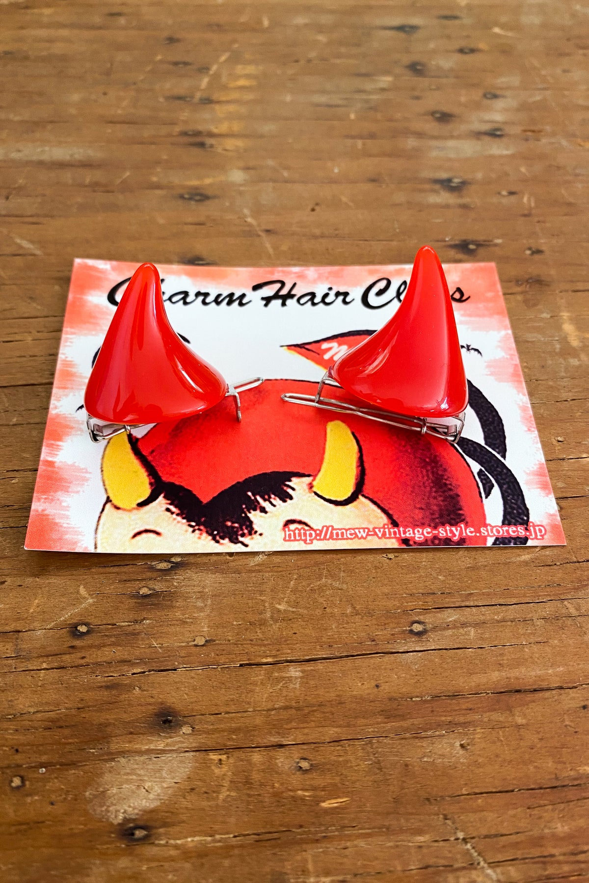 Devil horn hair clips in Red | Mischief Made