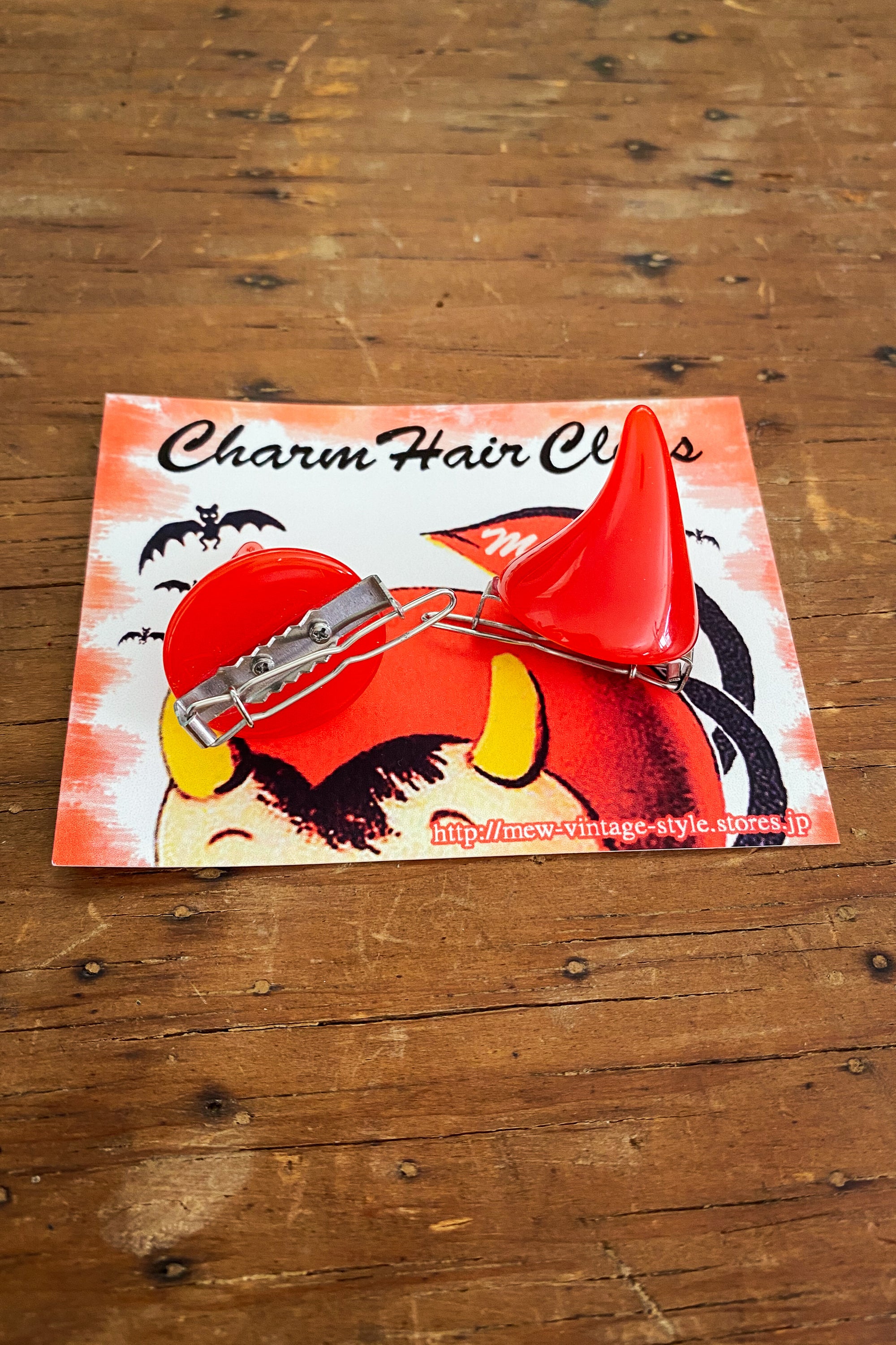 Devil horn hair clips in Red | Mischief Made