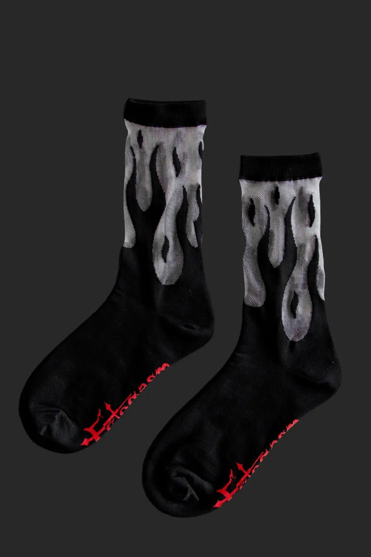 Sheer Flame Socks in Black | Mischief Made